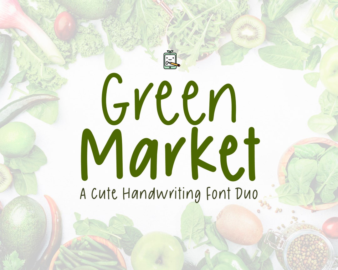 Green Market, Font Duo, Handwritten Font, Study Font, Simple Font ...