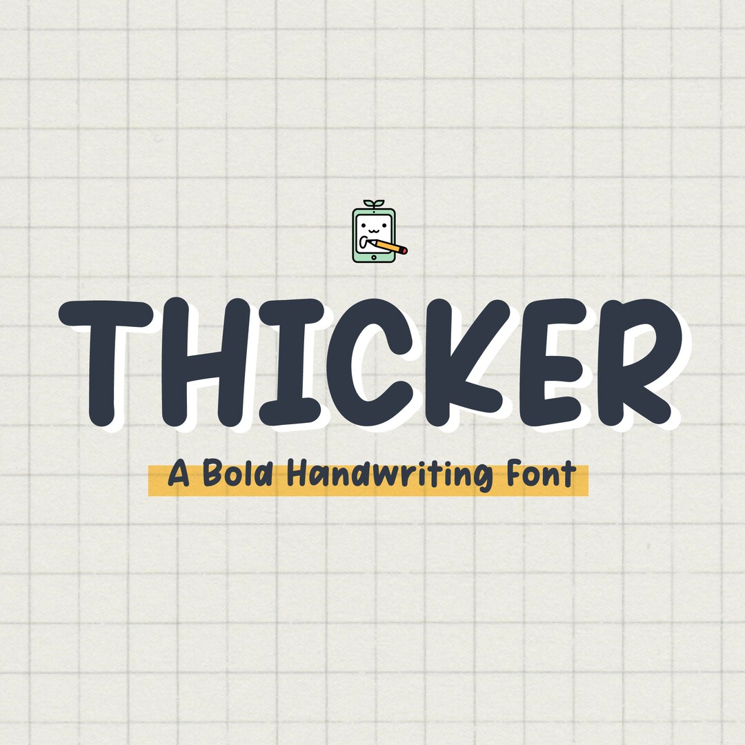 Thicker, OTF, Handwritten Font, Hand Lettered Font, Handwriting Font ...