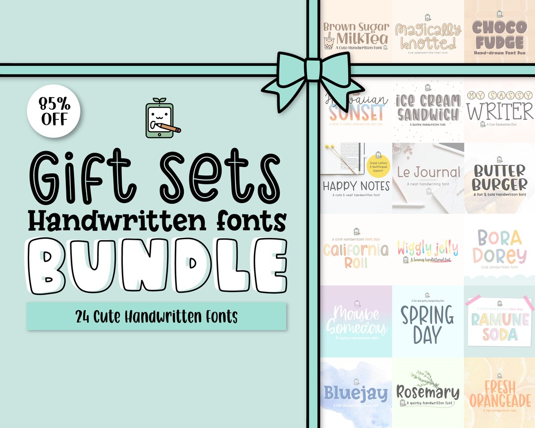 Gift Sets, Font Bundle, Handwriting Fonts, Cute Fonts, Study Fonts ...