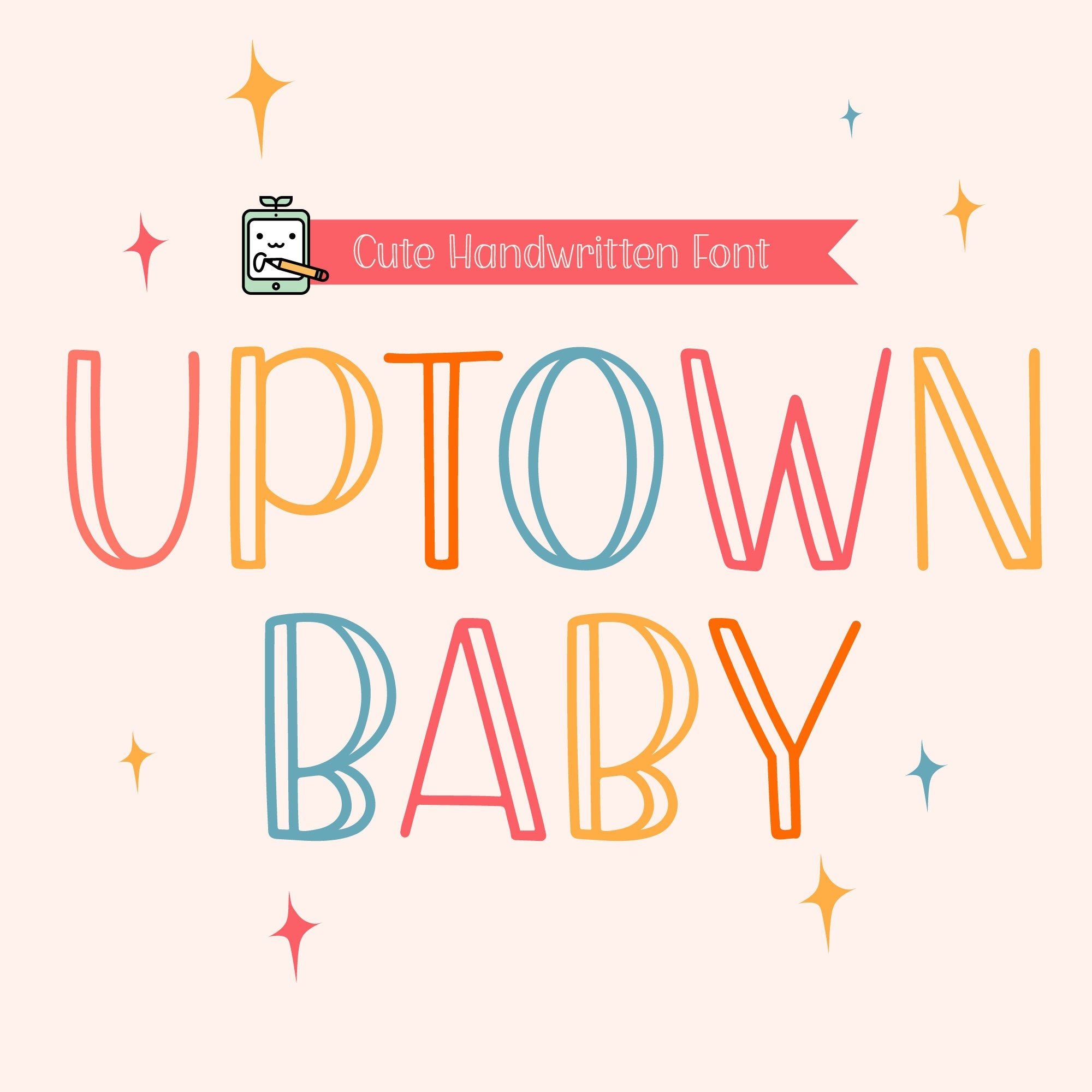 Uptown Baby Handwritten font Study font Handwriting font | Etsy