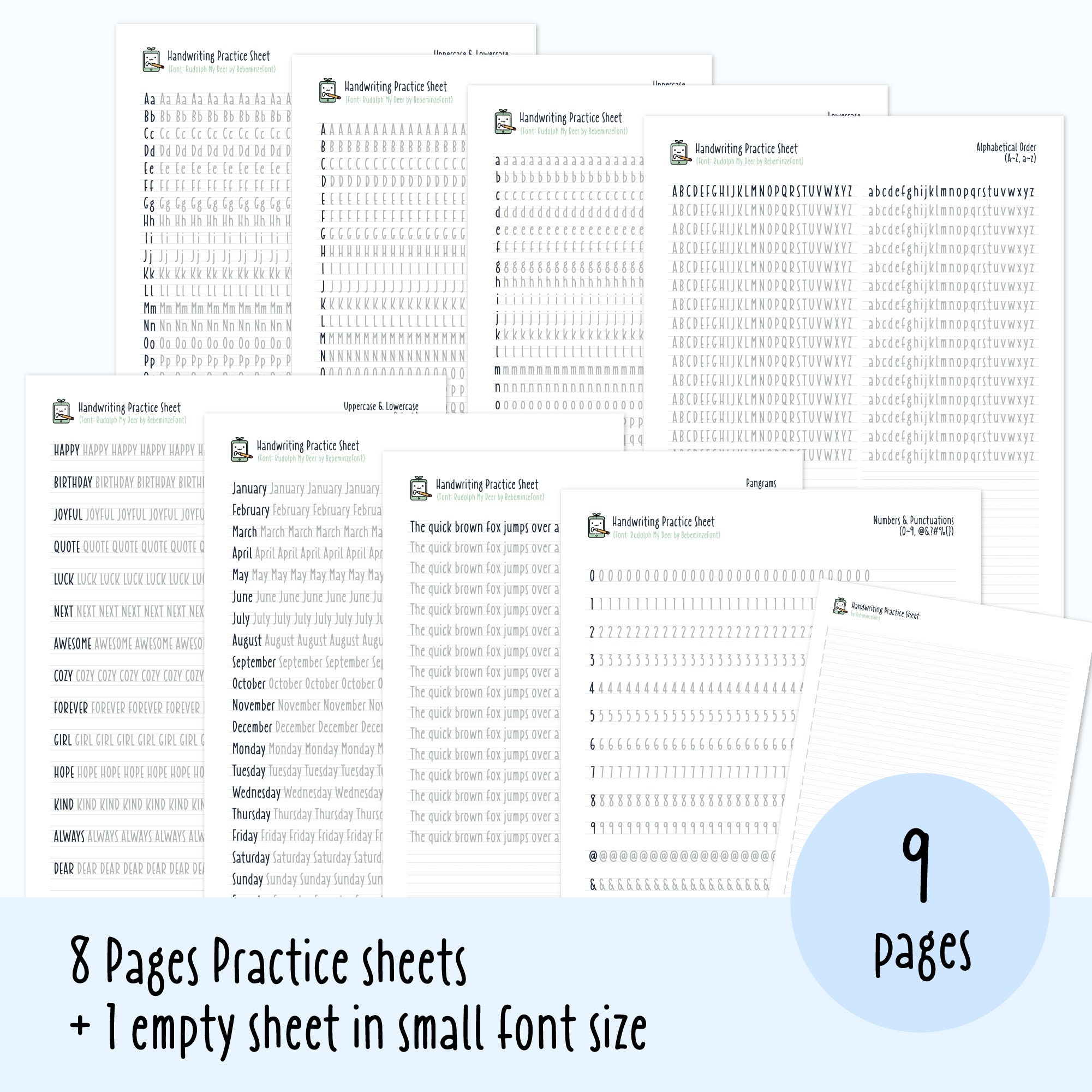 Cute Handwriting Practice Sheets, Printable Handwriting Worksheets ...