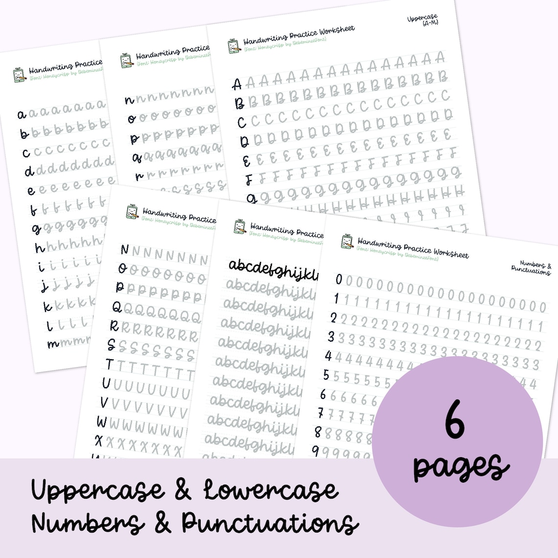 Cursive Handwriting Practice Sheets, Printable Handwriting Workbook ...