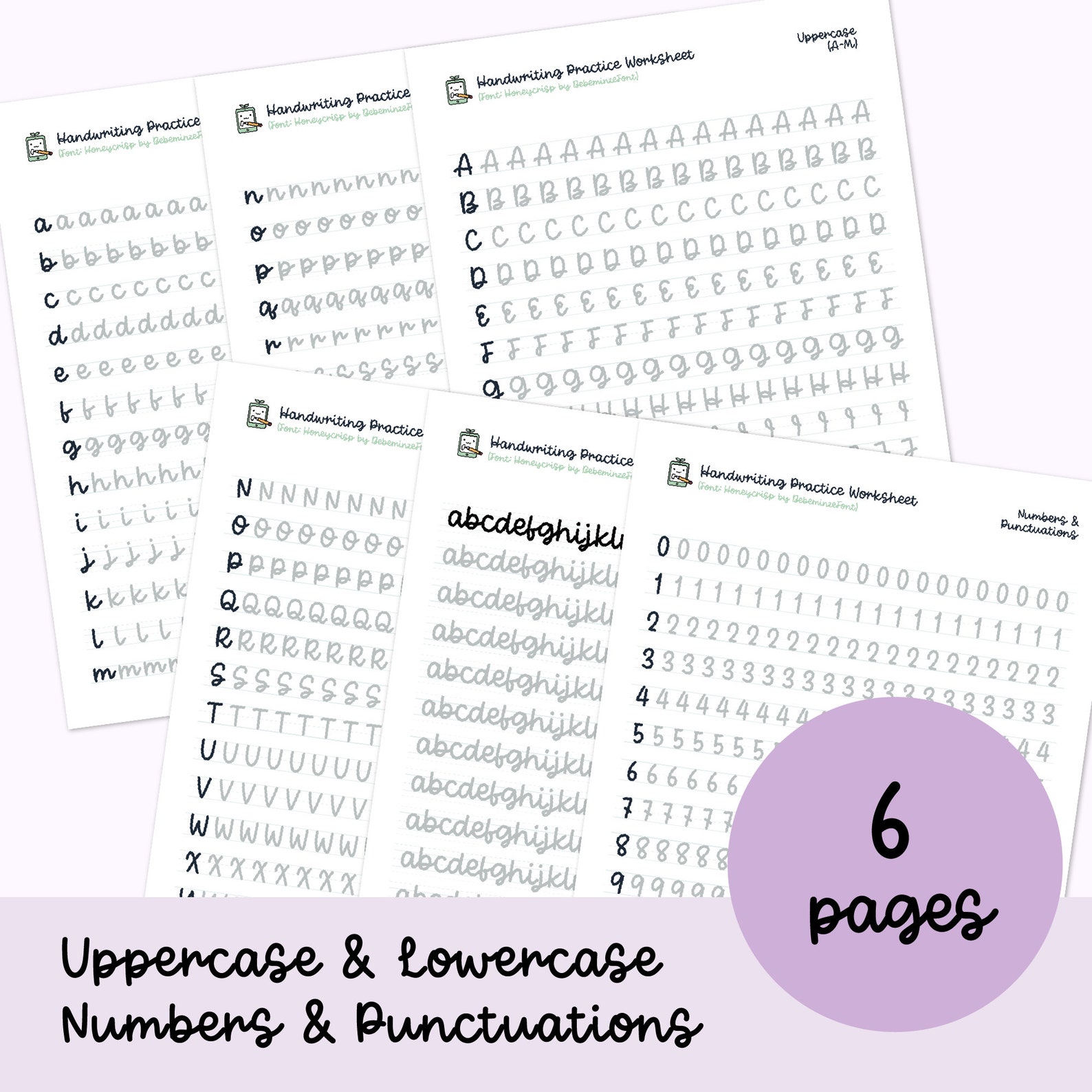 Cursive Handwriting Practice Sheets Printable Handwriting | Etsy