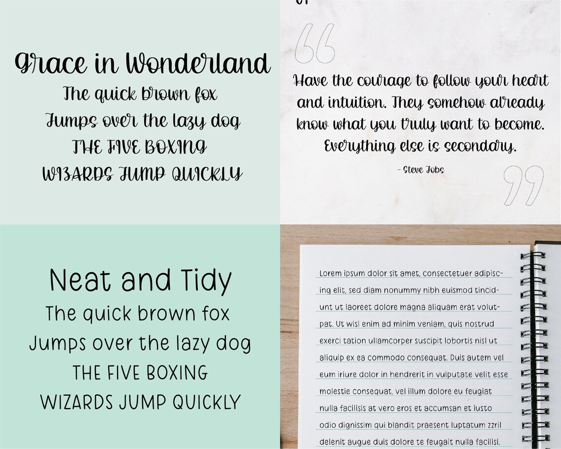 Noteworthy Font Bundle Handwriting Fonts Cute Fonts Study - Etsy