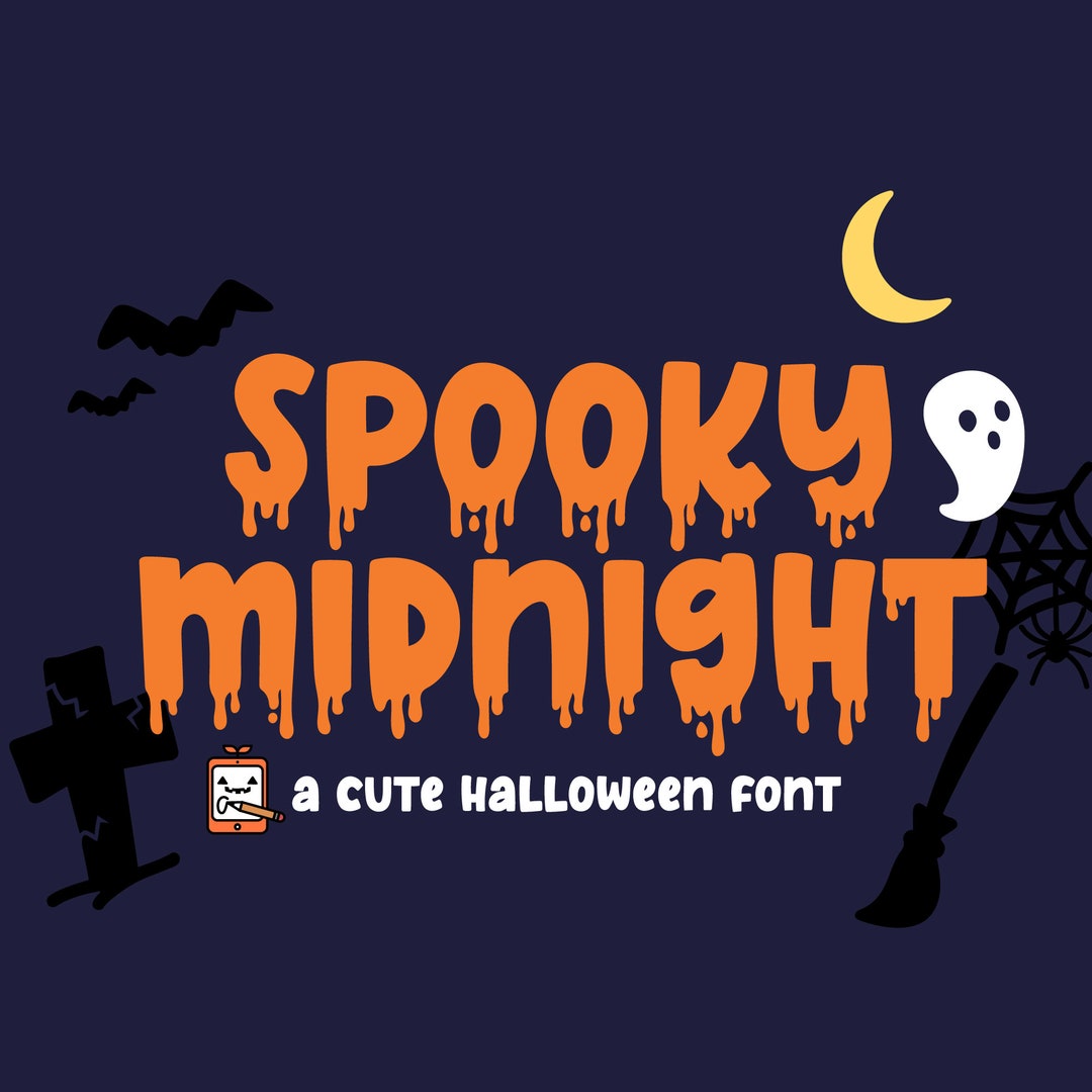Spooky Midnight Halloween Font – Fun Handwritten Style (OTF Instant ...