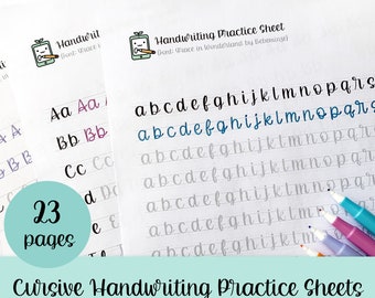 Cursive Handwriting Alphabet Practice Sheets, Printable Handwriting ...