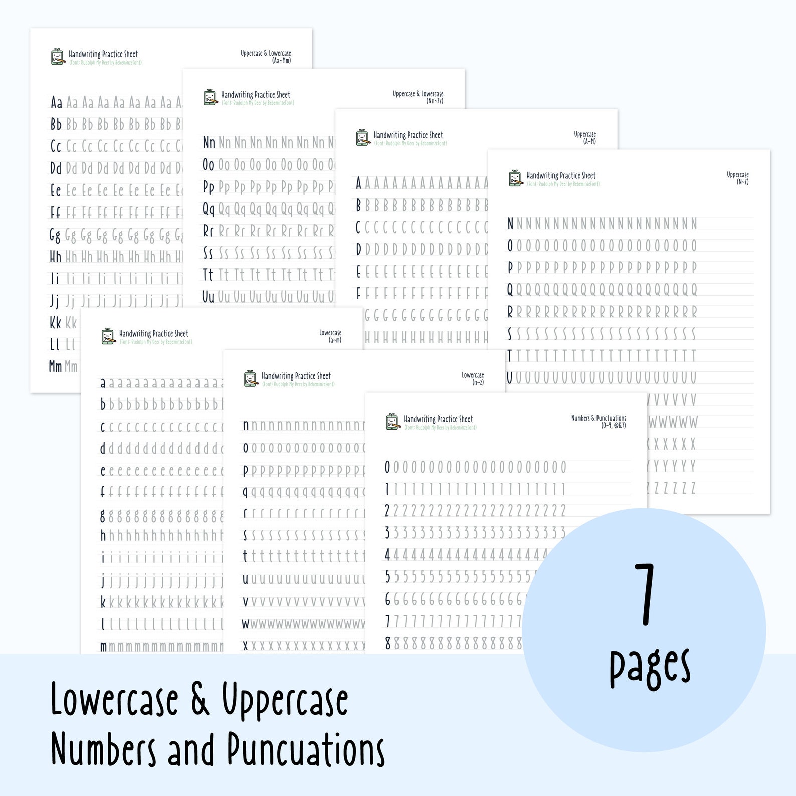 Cute Handwriting Practice Sheets, Printable Handwriting Worksheets ...