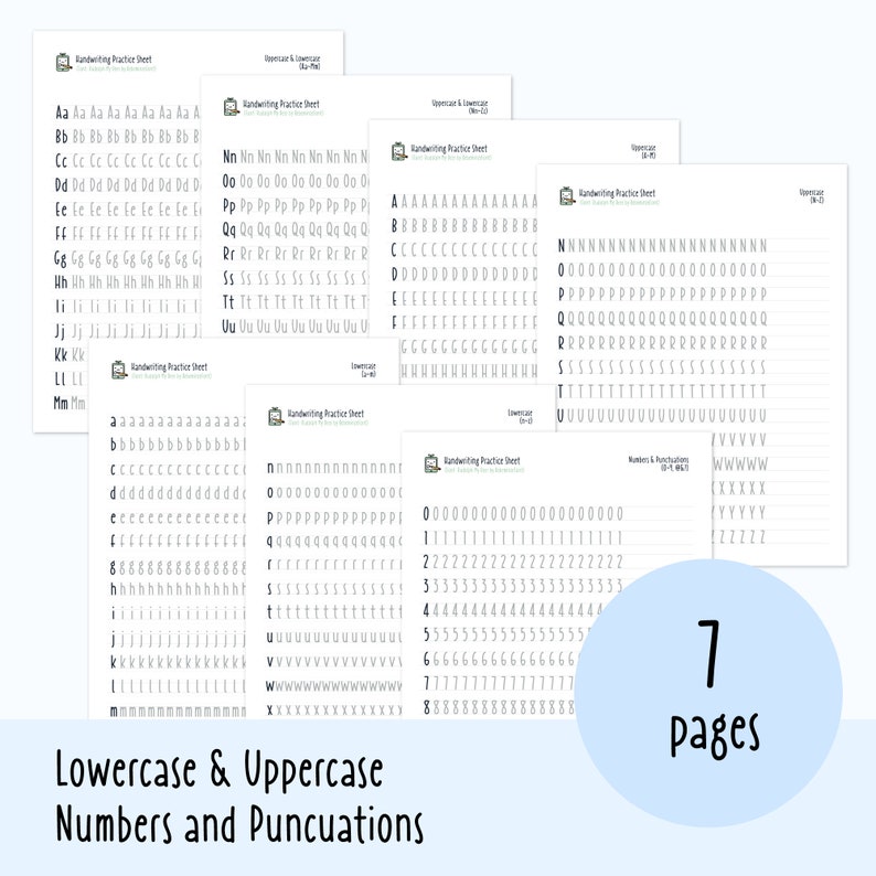 Cute Handwriting Practice Sheets Printable Handwriting | Etsy