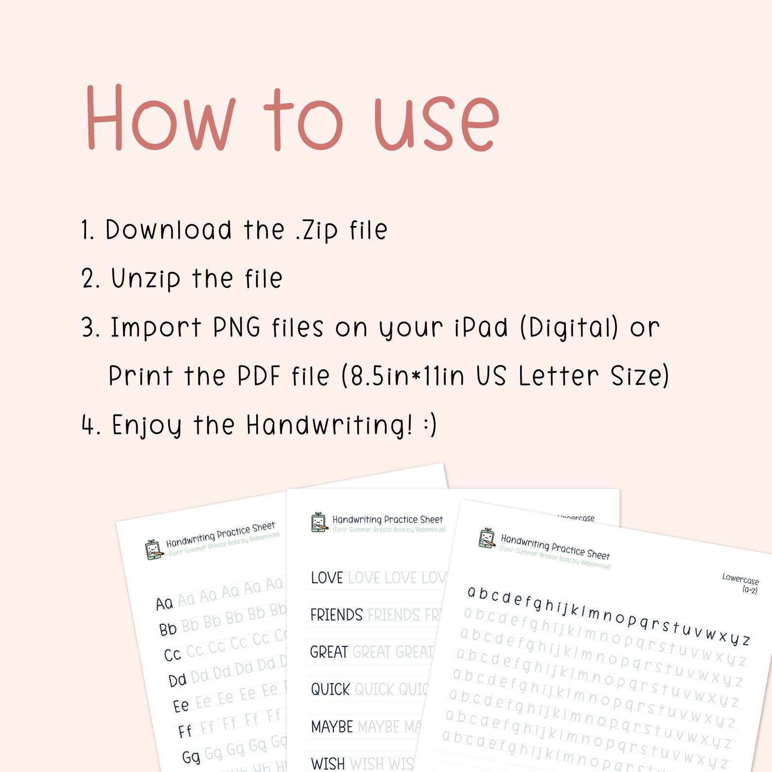 Cute Handwriting Practice Sheets, Printable Handwriting Worksheets ...