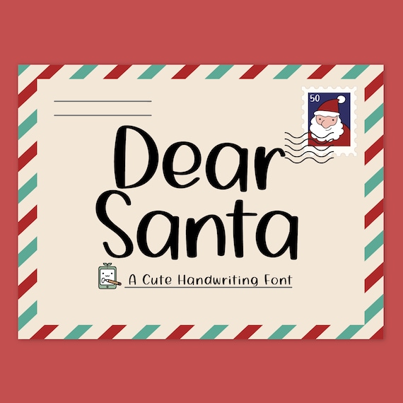 Dear Santa Cute Handwriting Font Note Taking Font | Etsy