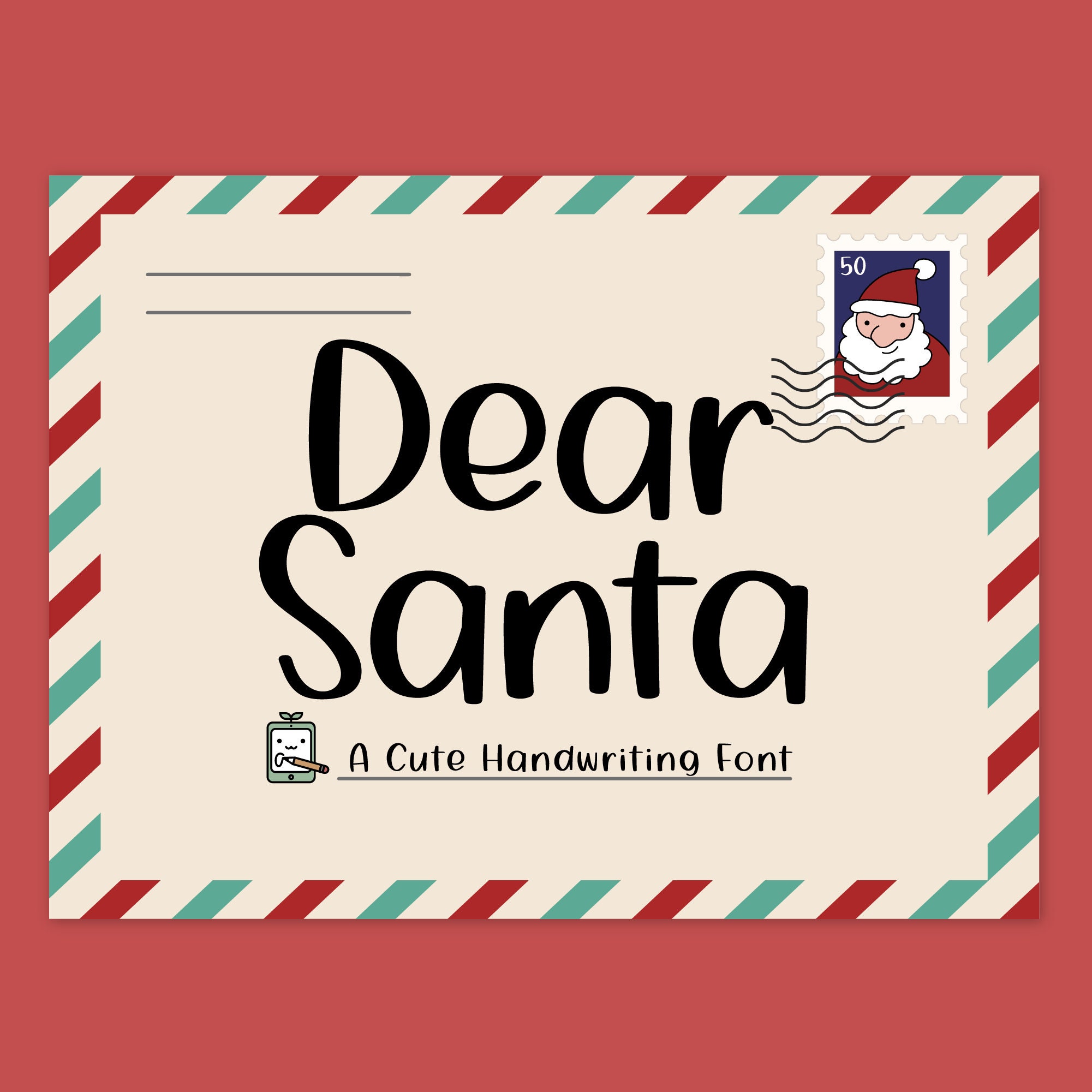 Dear Santa Cute Handwriting Font Note Taking Font | Etsy