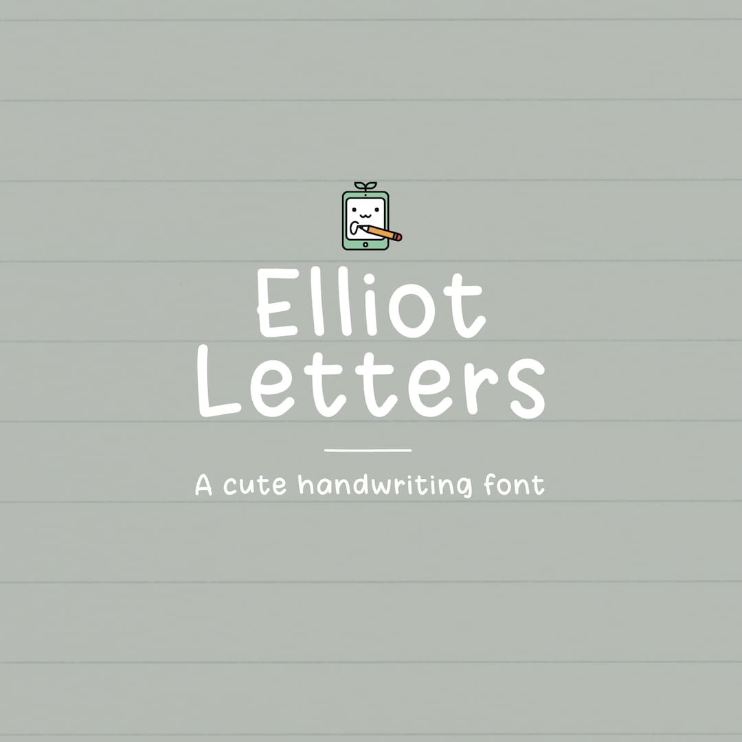 Elliot Letters, Handwritten Font, Study Font, Simple Font, Handwriting ...