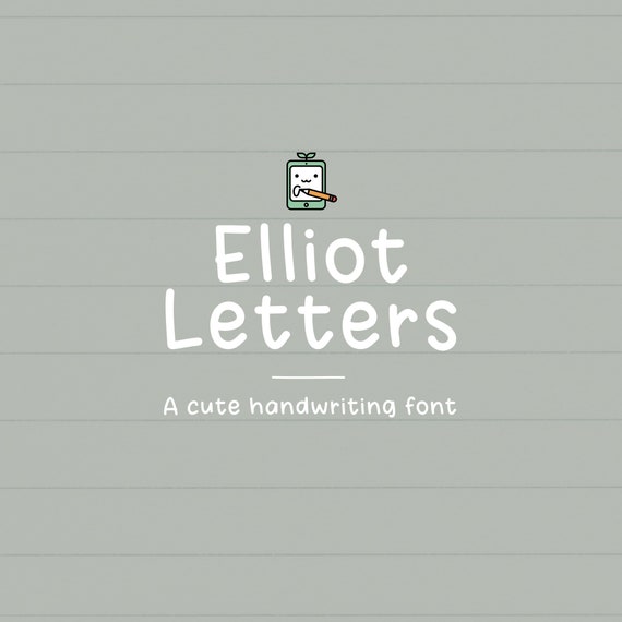 Elliot Letters Handwritten Font Study Font Simple Font - Etsy