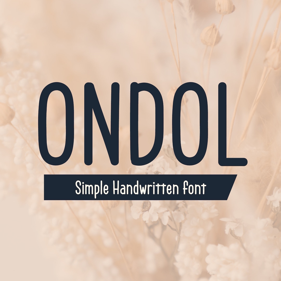 Ondol, Handwriting Font, Study Font, Simple Font, Handwritten, Typeface ...