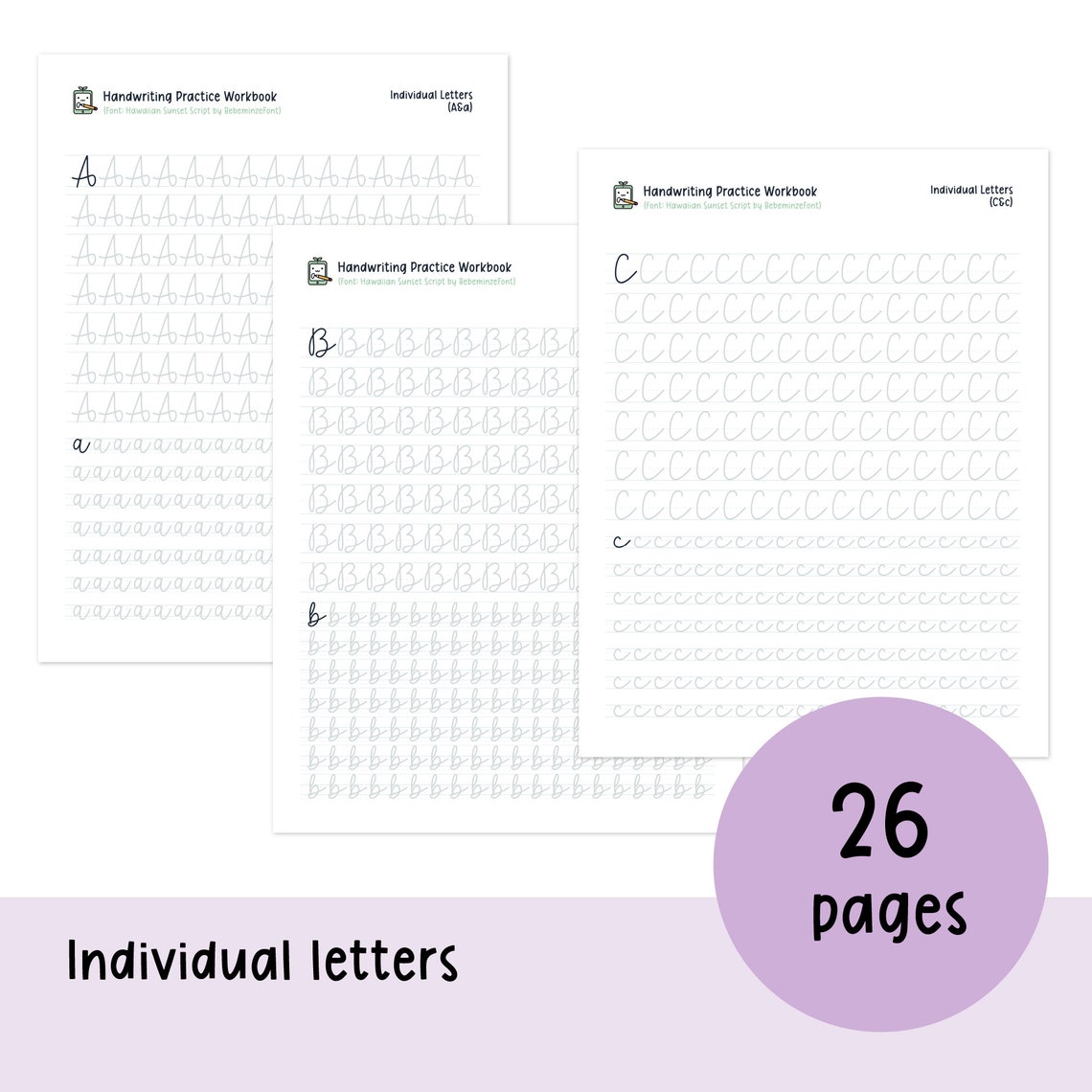 Cursive Handwriting Practice Workbook, Printable Handwriting Worksheets ...