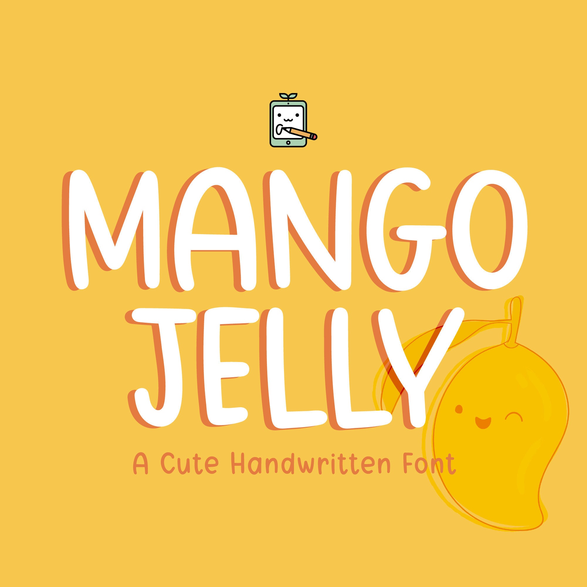 Mango Jelly Cute Handwritten font Handwriting font OTF | Etsy