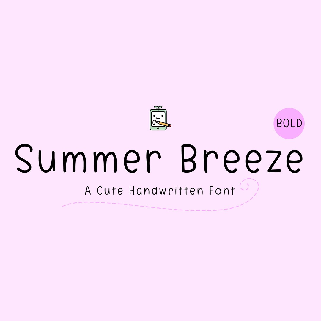 Summer Breeze Bold, Handwritten Font, Study Font, Simple Font, Cute ...