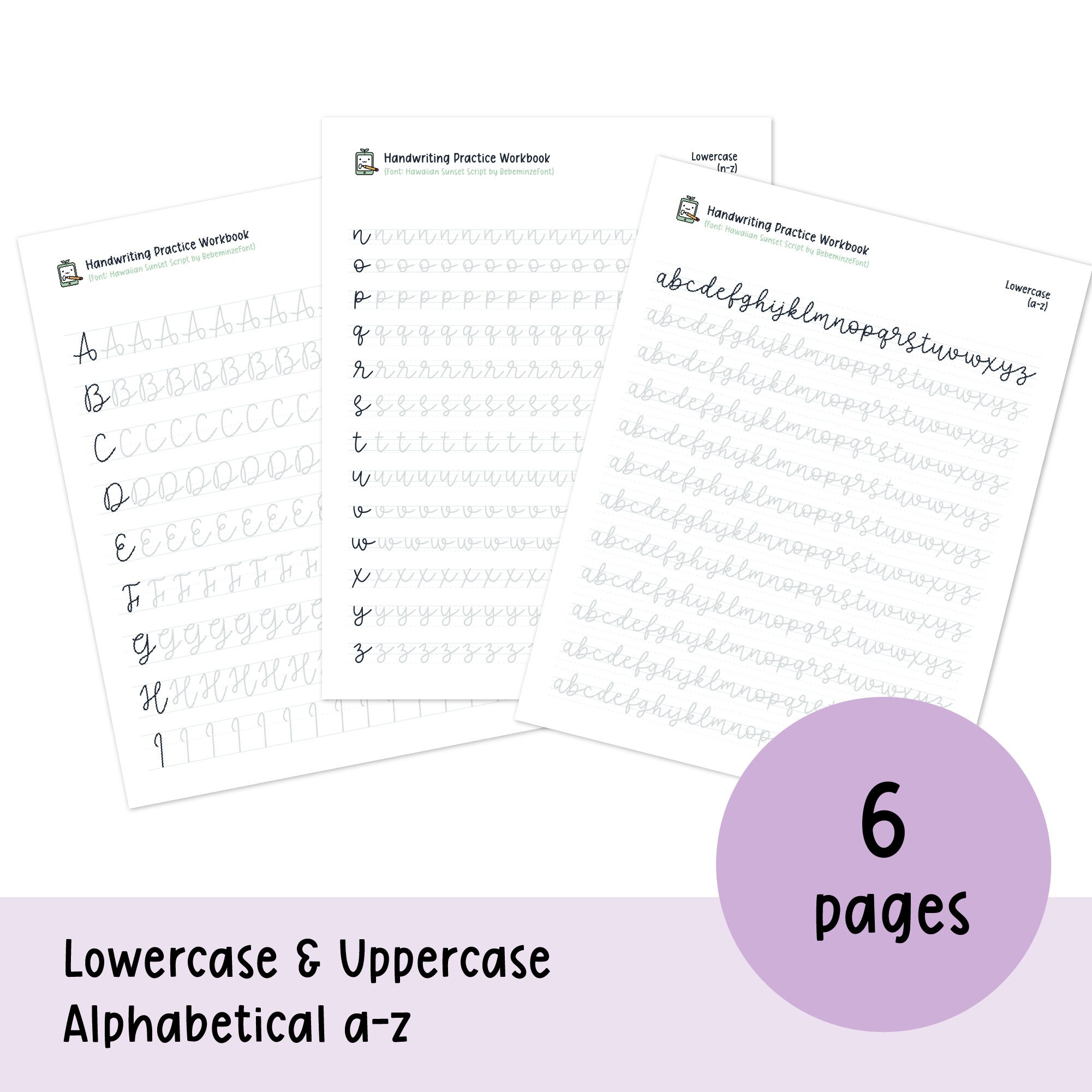 Cursive Handwriting Practice Workbook Printable Handwriting | Etsy