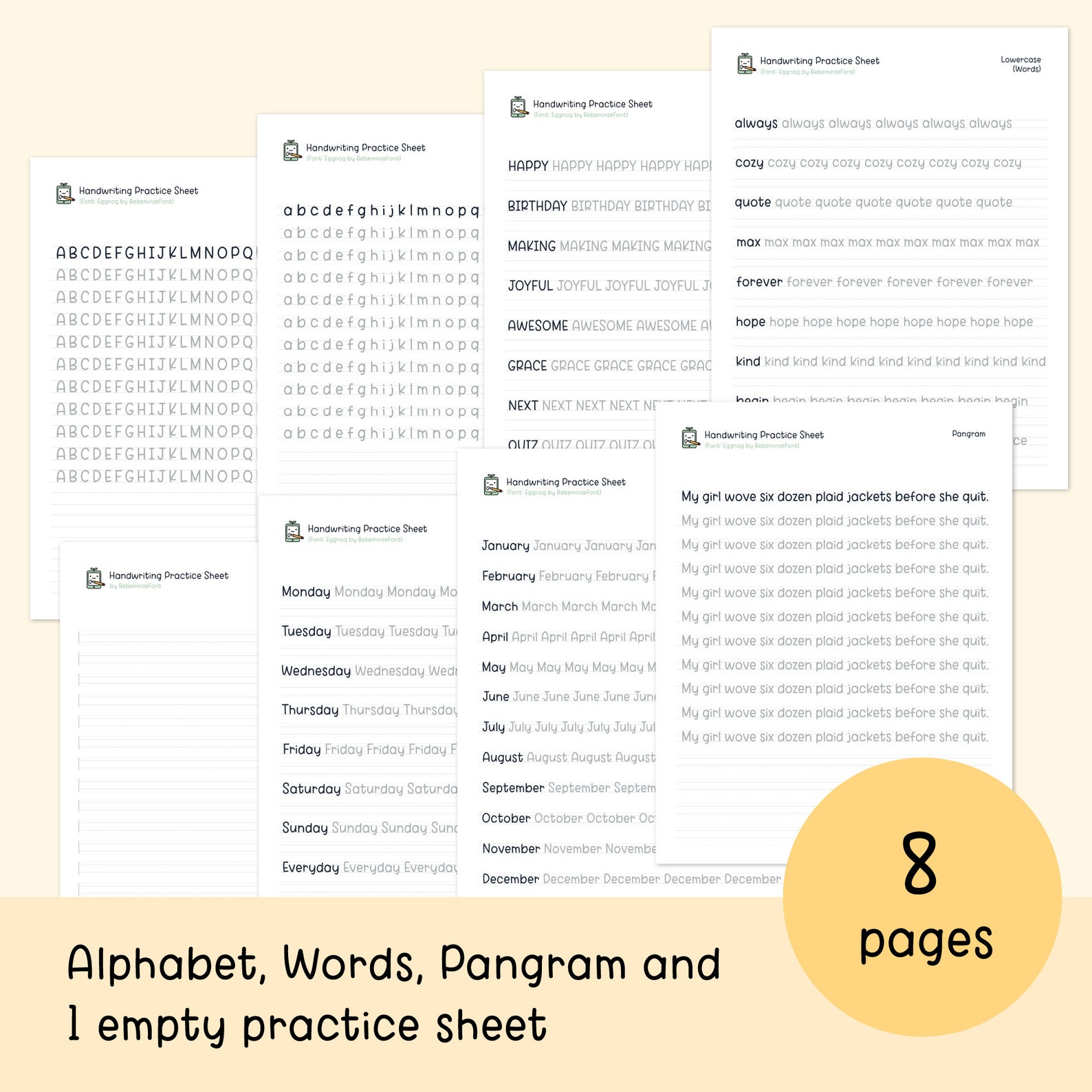 Cute Handwriting Practice Sheets Printable Handwriting - Etsy