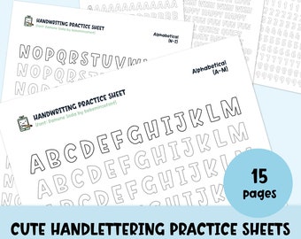 16 Handwriting Practice Sheets, Calligraphy Printable Handwriting ...