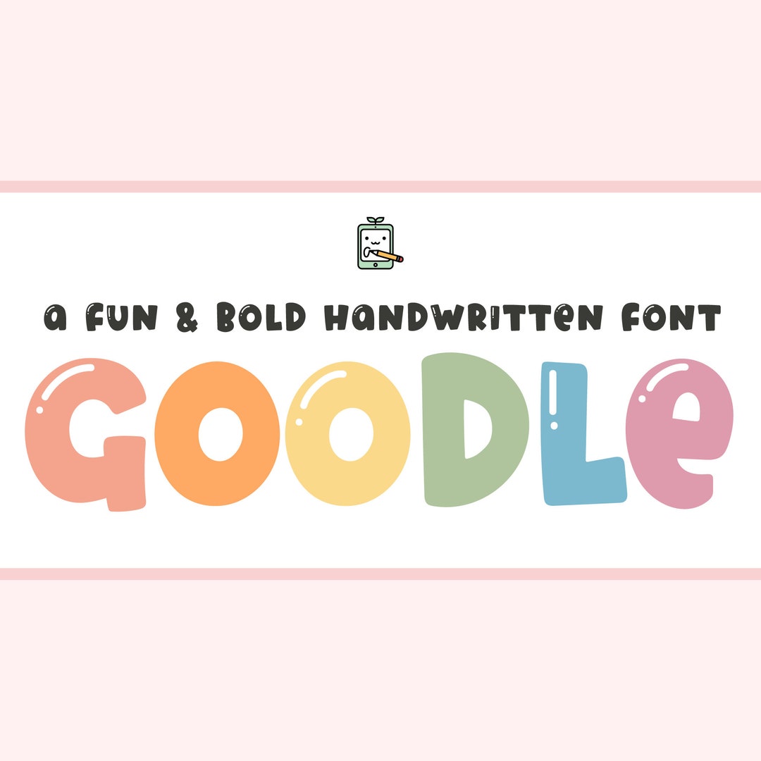 Goodle, Cute Handwritten Font, Handwriting Font, OTF, Cute Font, Kids ...