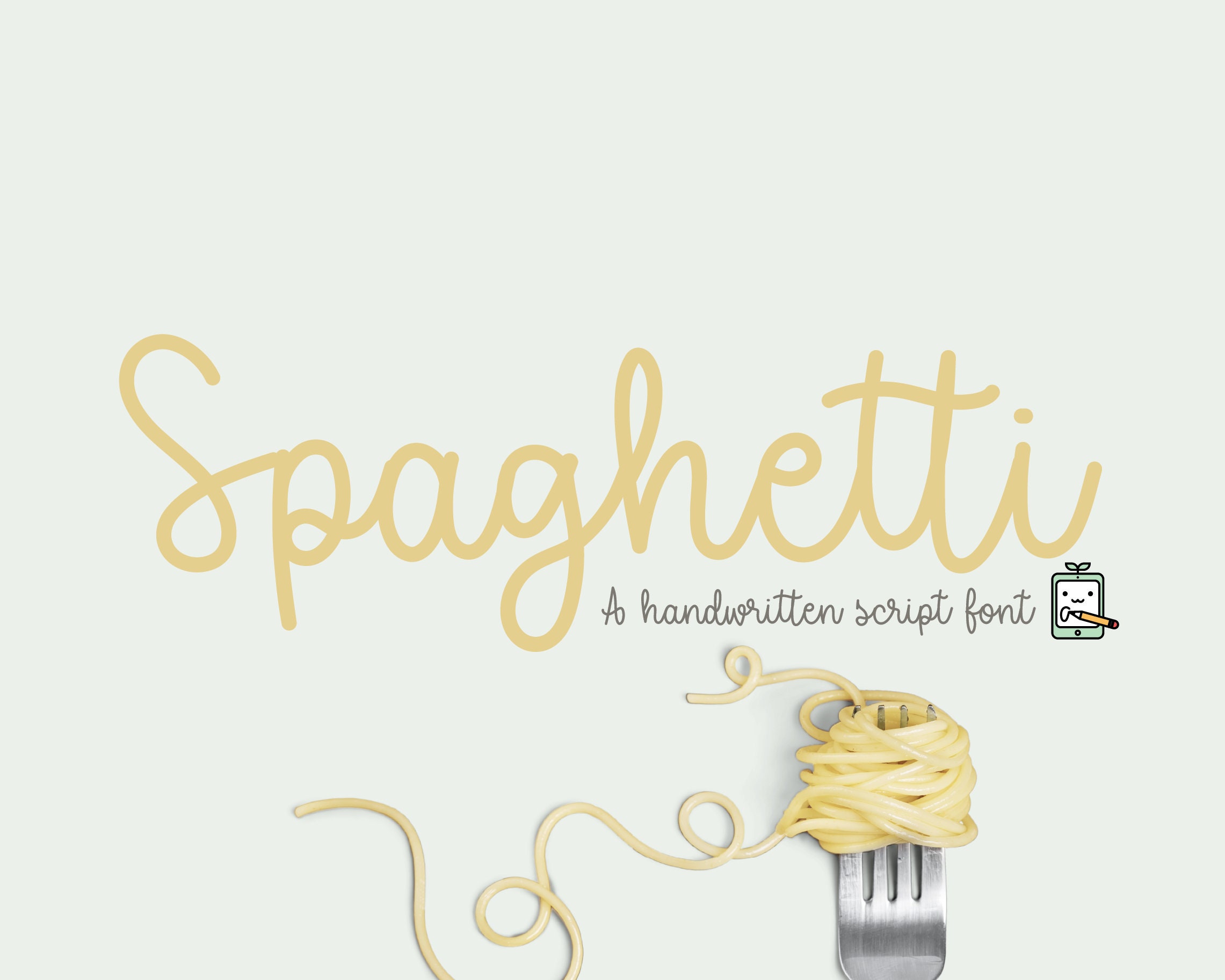 Spaghetti Cursive Font Handwritten Font OTF Script Font - Etsy