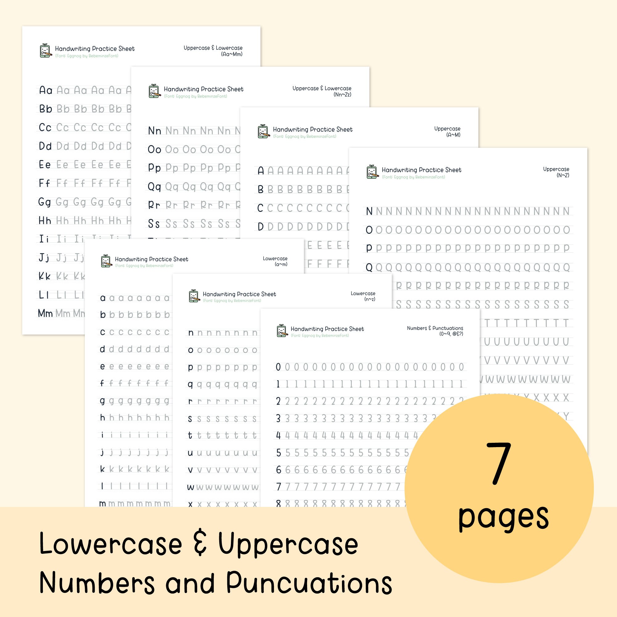 Cute Handwriting Practice Sheets Printable Handwriting | Etsy
