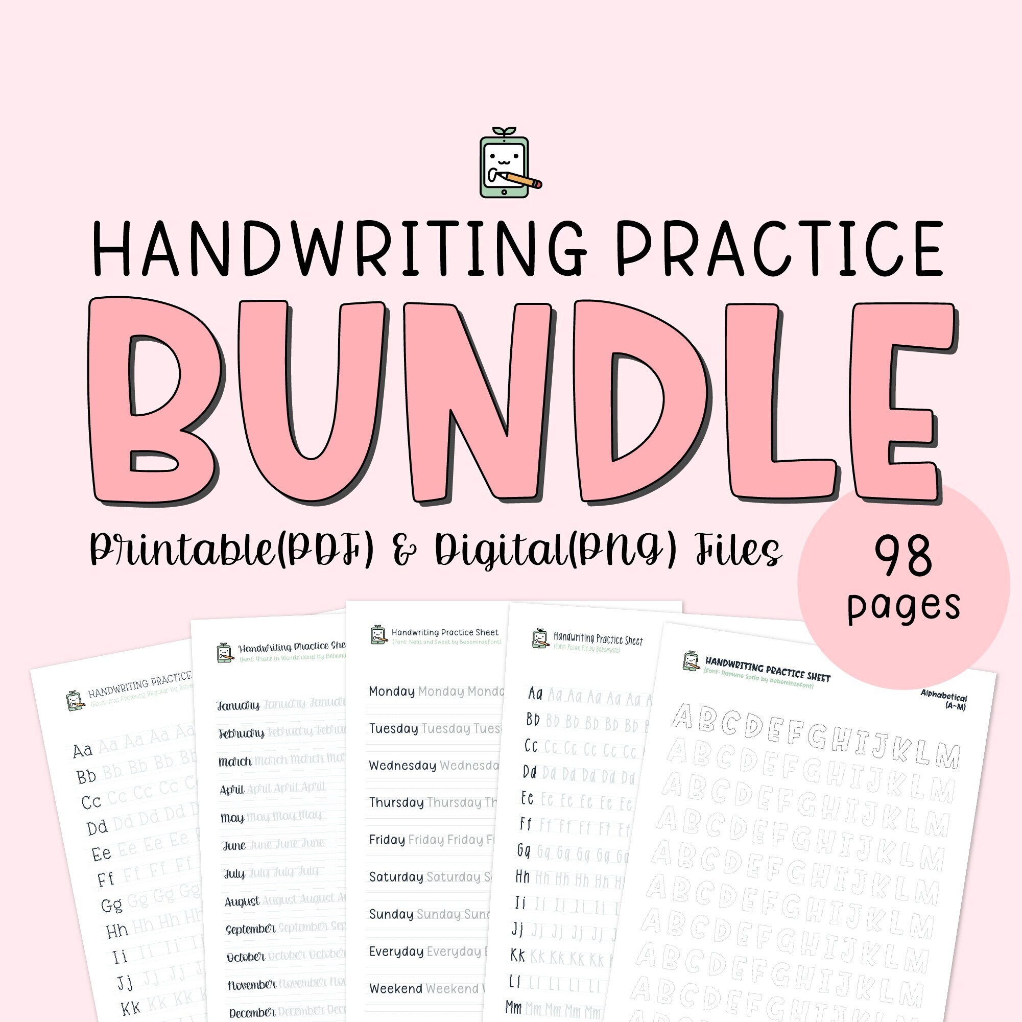 Handwriting Practice Bundle Printable Handwriting Worksheets - Etsy Canada