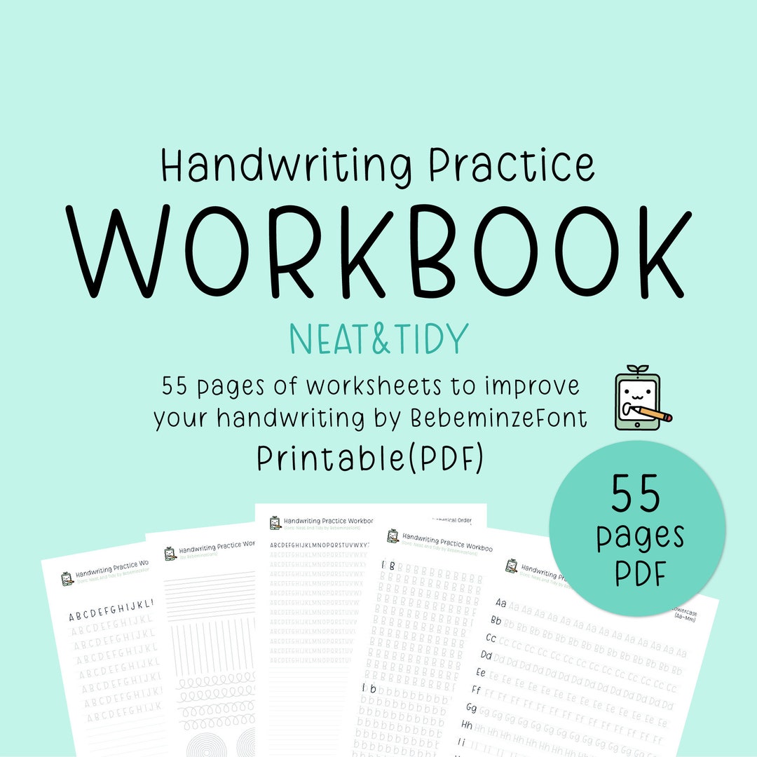 Neat Handwriting Practice Workbook, Printable Handwriting Worksheets ...