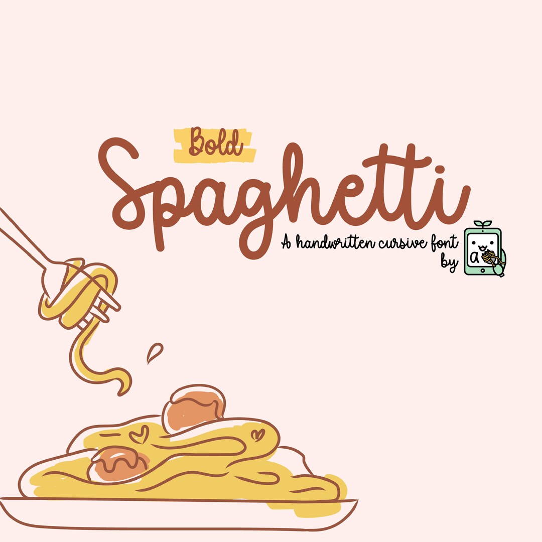 Spaghetti Bold, OTF, Cursive Font, Handwritten Font, Script Font ...