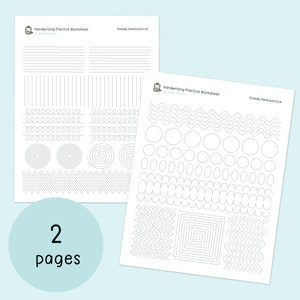 Steady Hand Practice Sheets, Printable Handwriting Worksheet, Basic ...