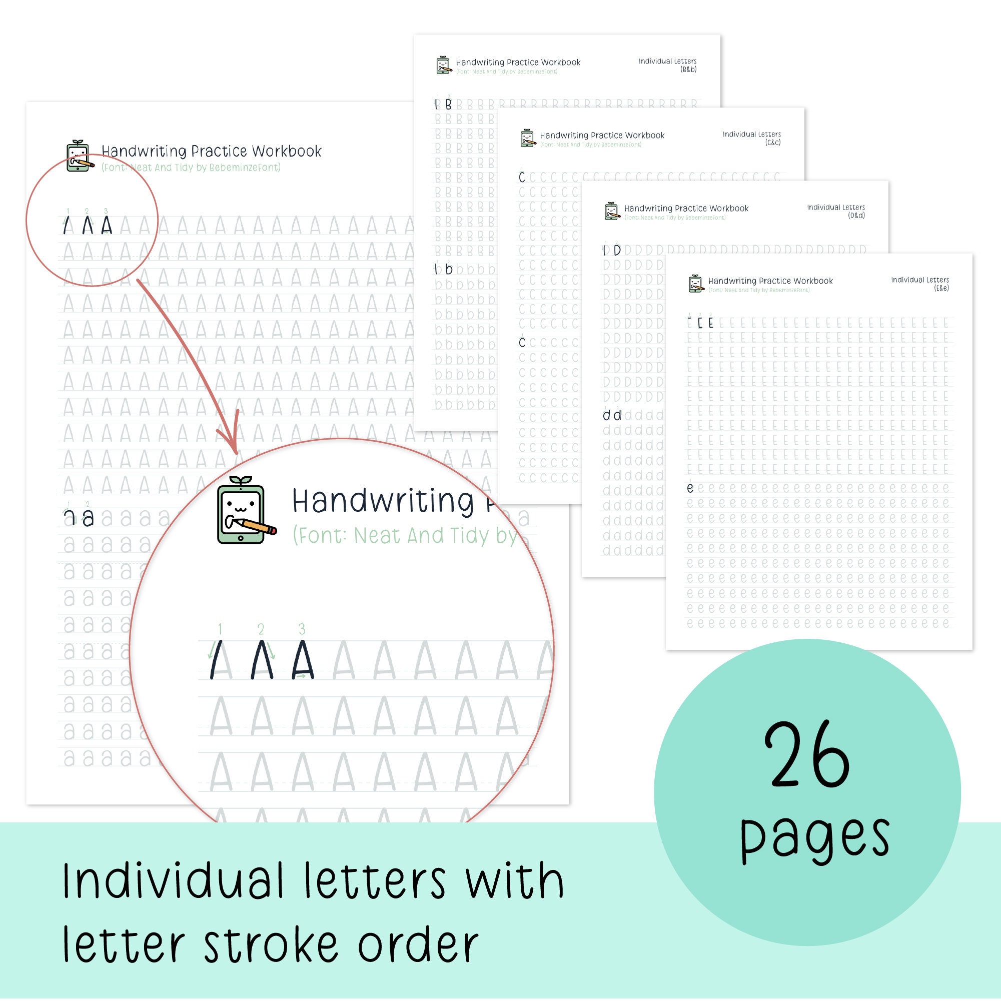 Neat Handwriting Practice Workbook, Printable Handwriting Worksheets ...