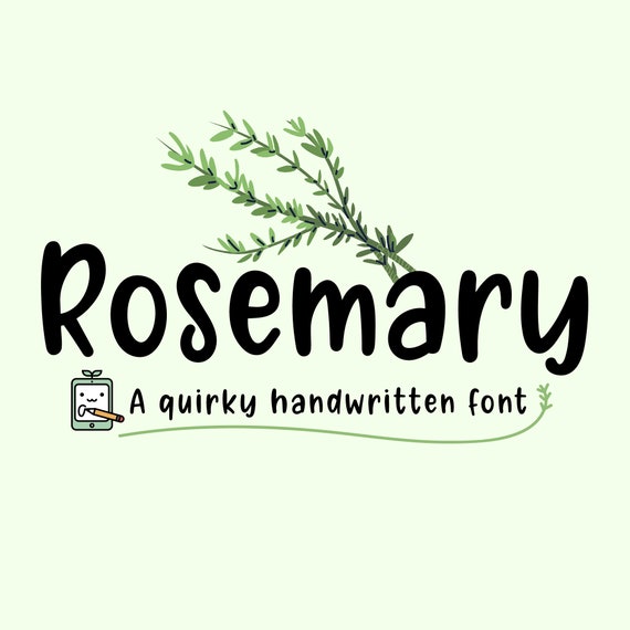 Rosemary Handwritten Font Handwriting Font OTF Digital | Etsy