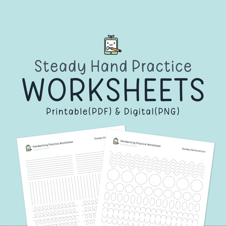Steady Hand Practice Sheets, Printable Handwriting Worksheet, Basic ...