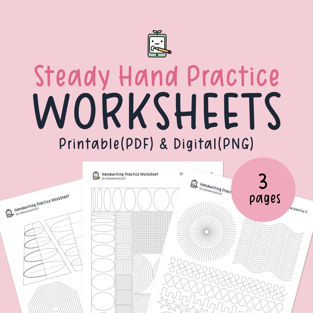 Steady Hand Worksheets V2 Printable Line Practice and Penmanship ...