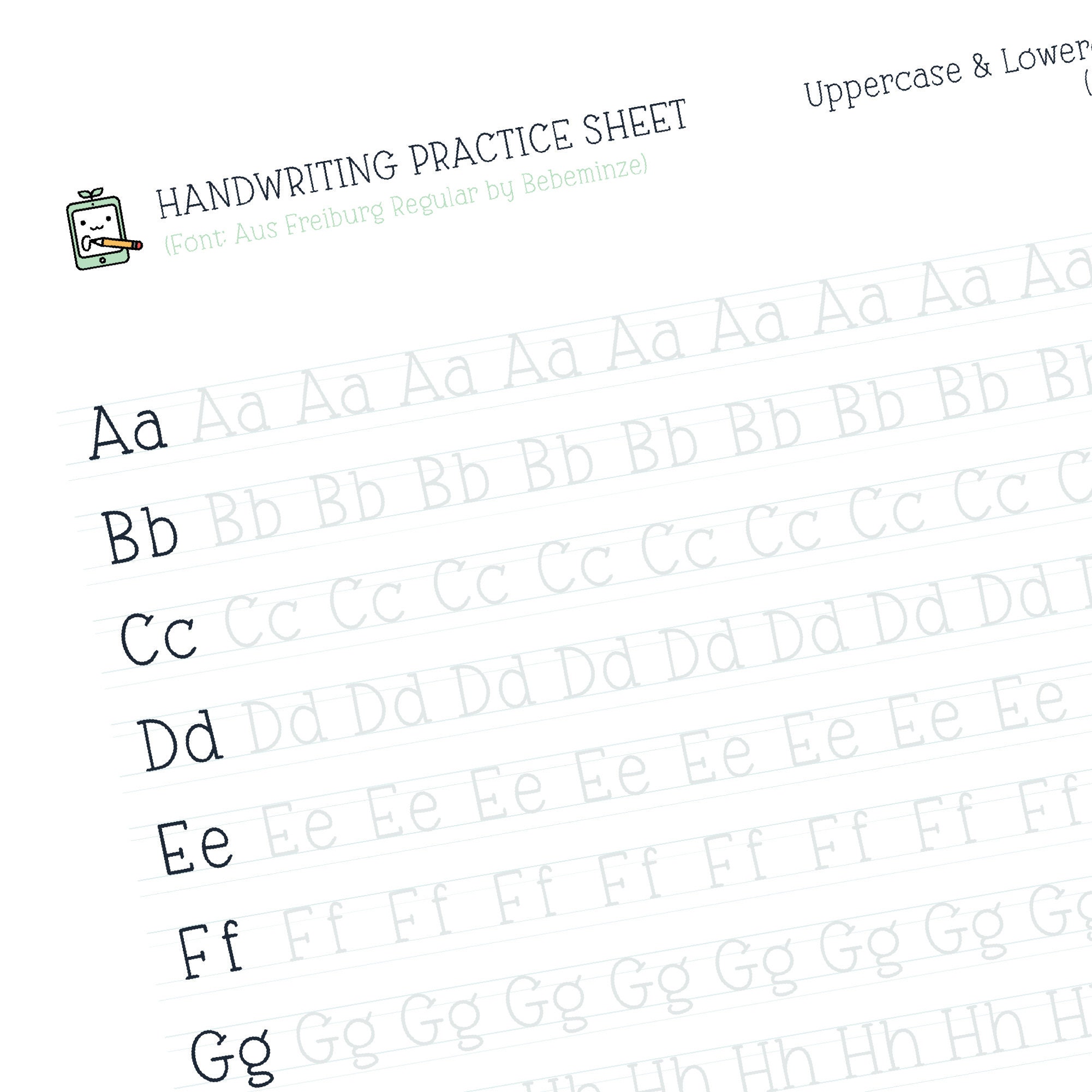 Cute Handwriting Practice Sheets Printable Handwriting | Etsy