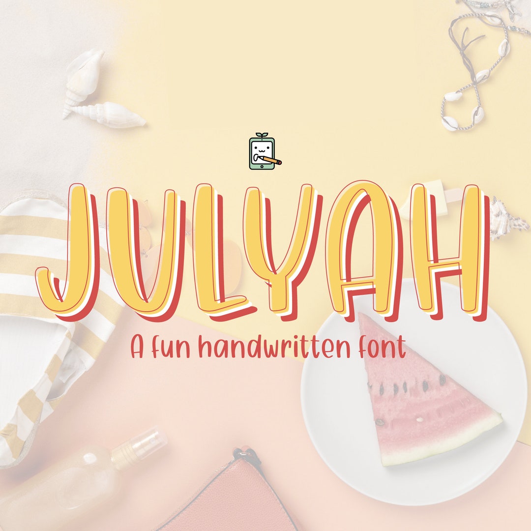 Julyah, Handwritten Font, Handwriting Font, OTF, Digital Font, Cute ...