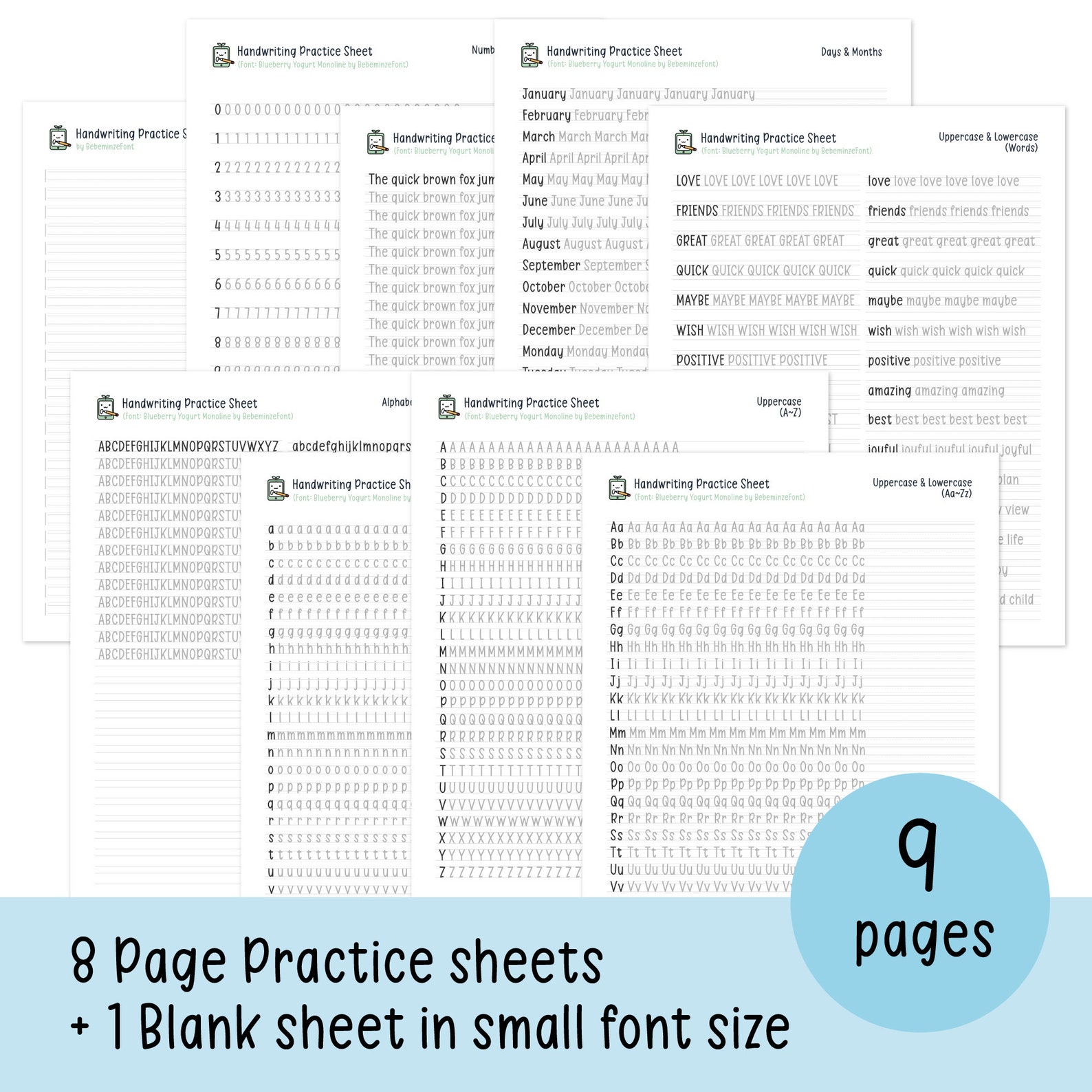 Tall Handwriting Practice Sheets, Printable Handwriting Worksheets ...