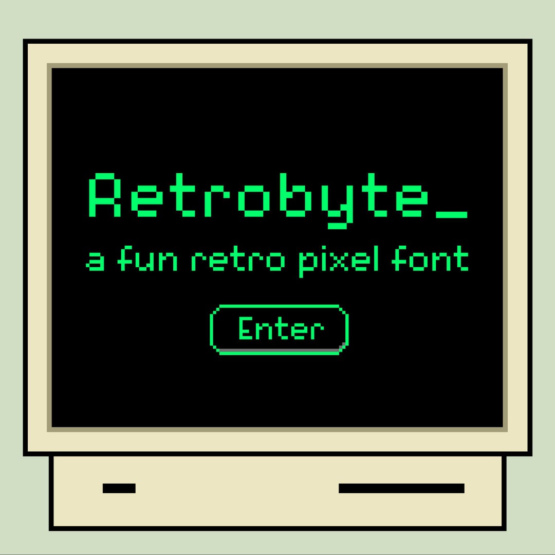 Retrobyte – 8-bit Pixel Font for Games, Craft, and Vintage Graphics | Retro Computer Style ...
