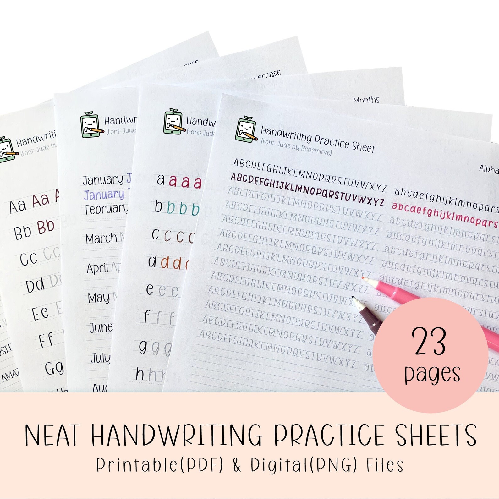 Neat Handwriting Practice Sheets Printable Handwriting | Etsy