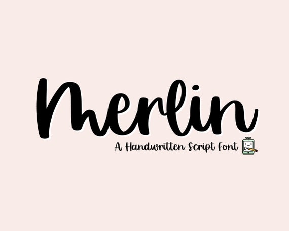 Merlin Handwritten Script Font OTF Font Download | Etsy