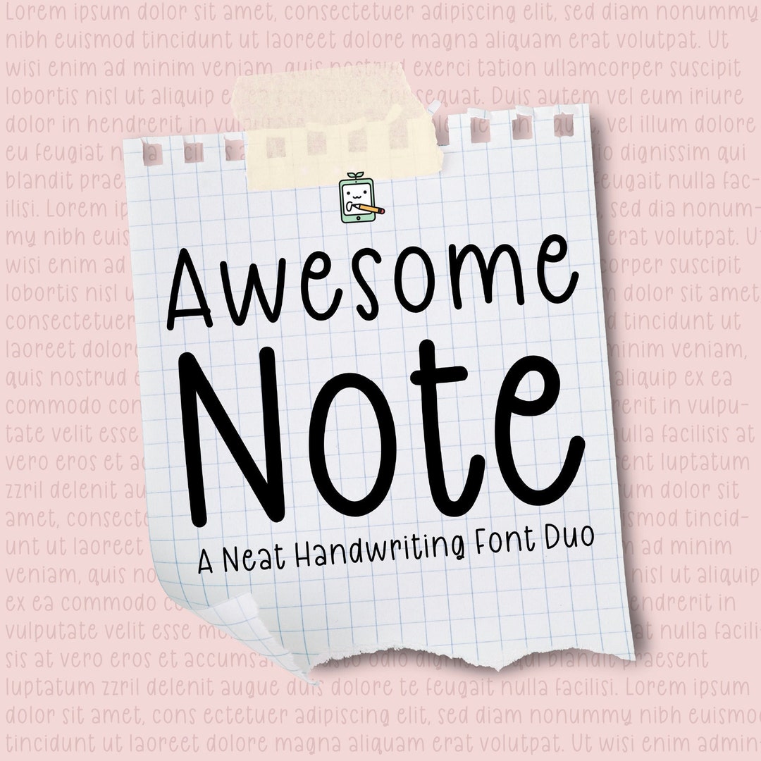 Awesome Note, Handwritten Font, OTF, Font Duo, Study Font, Handwriting ...