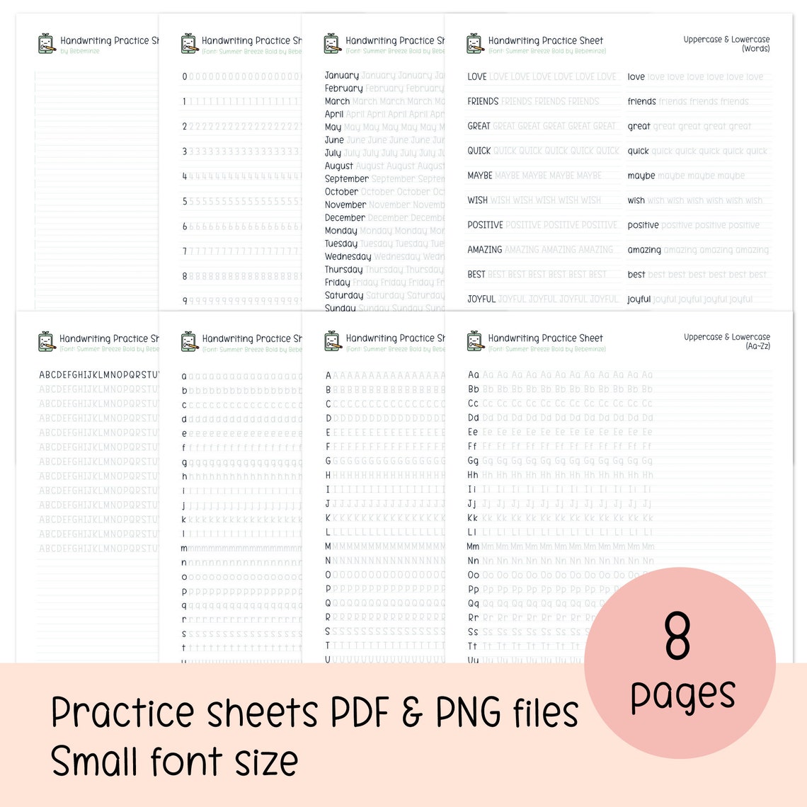 Cute Handwriting Practice Sheets Printable Handwriting - Etsy