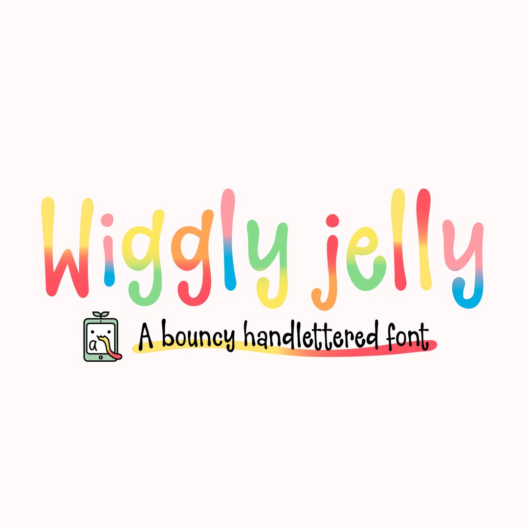 Wiggly Jelly, Handwritten Font, Hand Lettered Font, OTF, Font Download ...