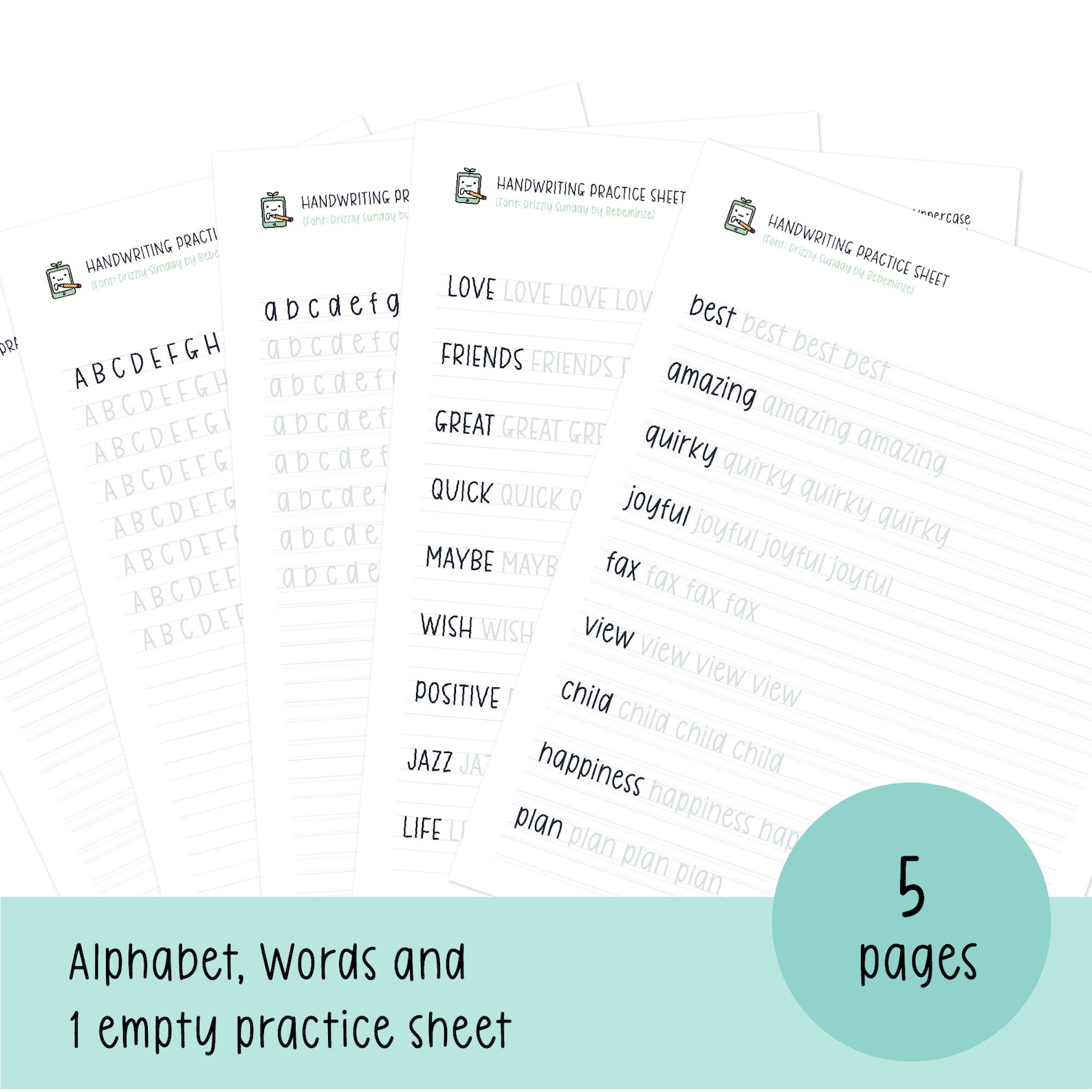 Neat Handwriting Practice Sheets Printable Handwriting - Etsy