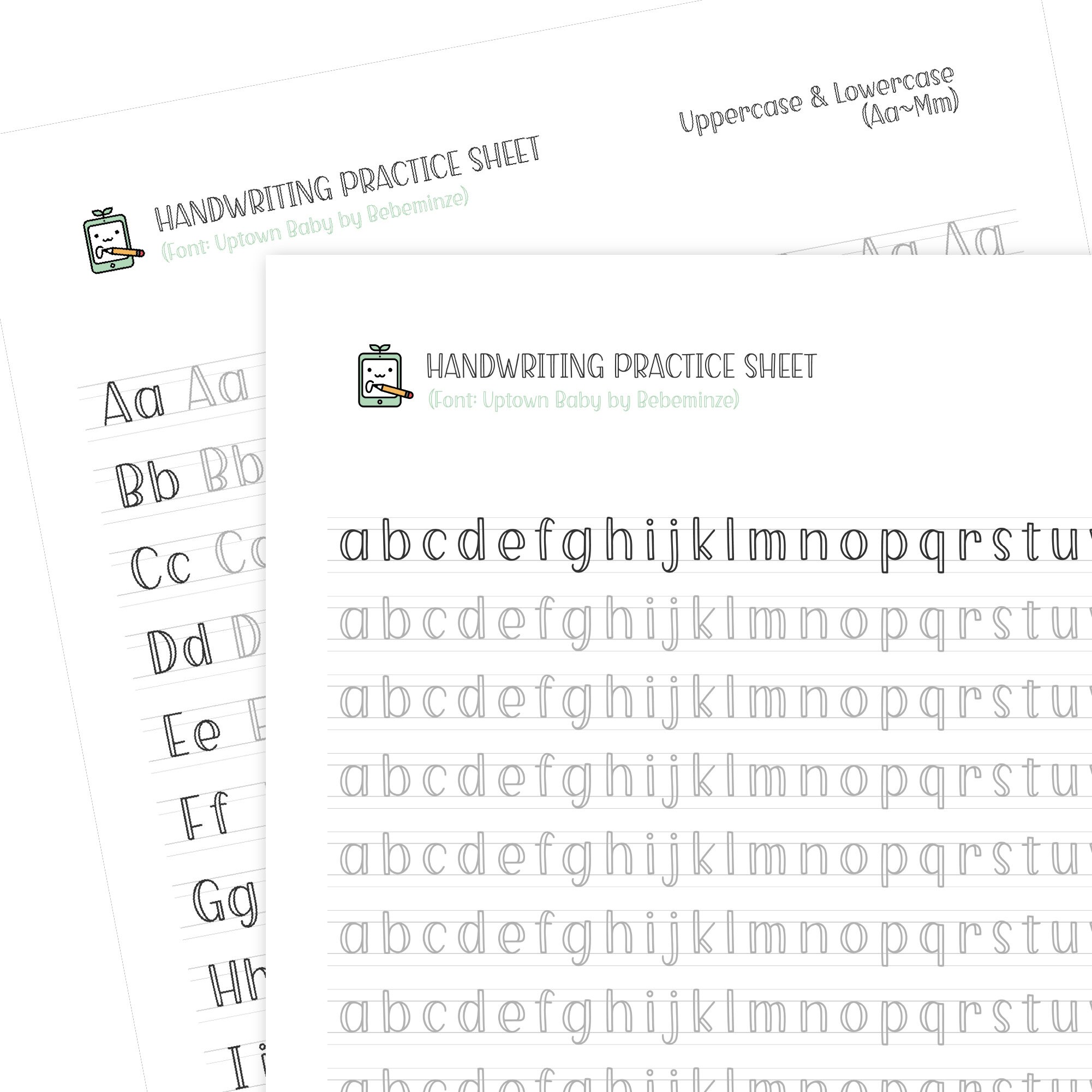 Printable Handwriting Practice Sheets: ABC Letter Tracing (PDF) - Etsy