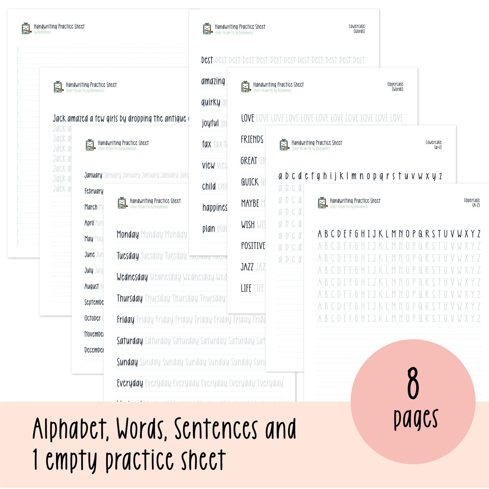 Tall Handwriting Practice Sheets Printable Handwriting | Etsy