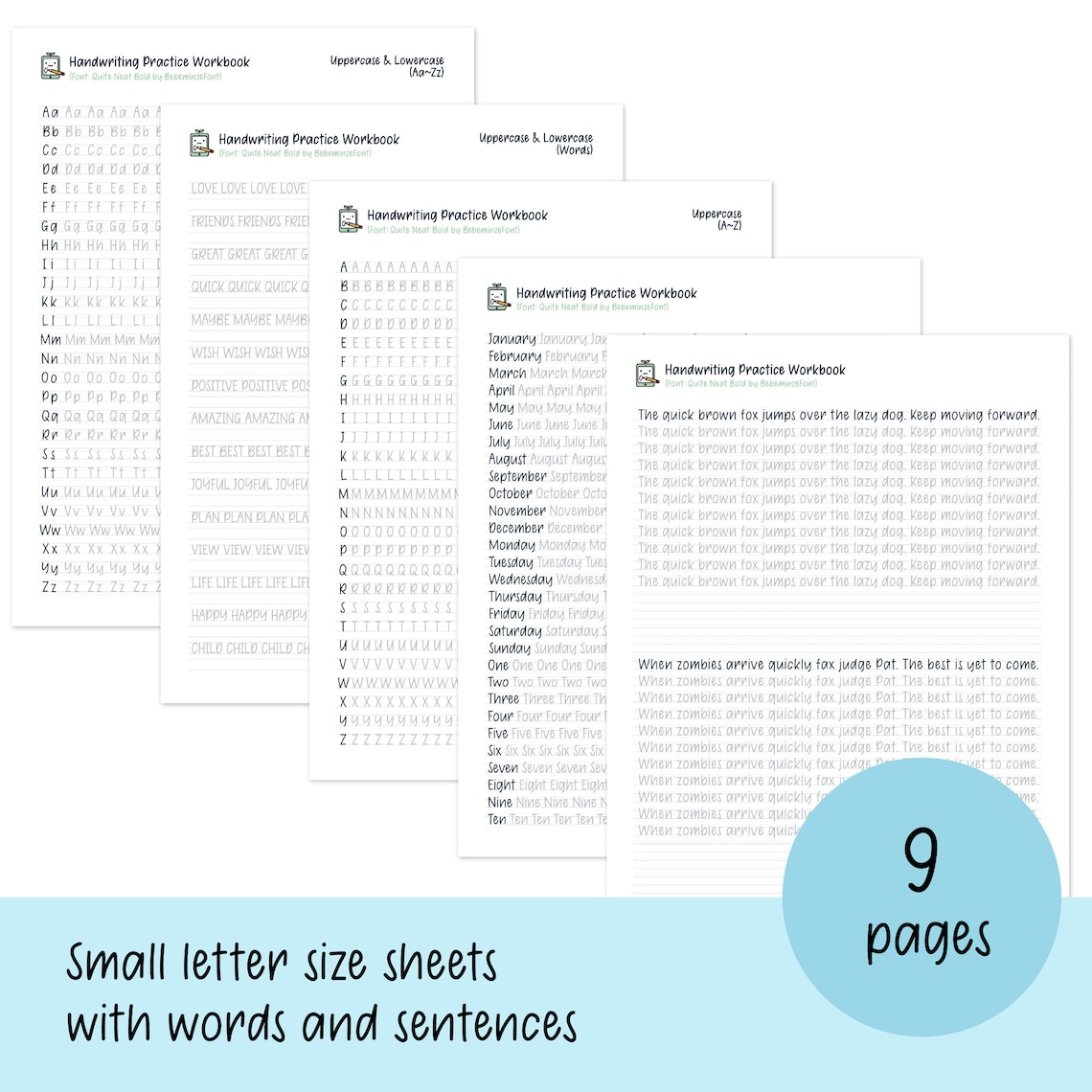 Neat Handwriting Practice Workbook, Printable Handwriting Worksheets ...