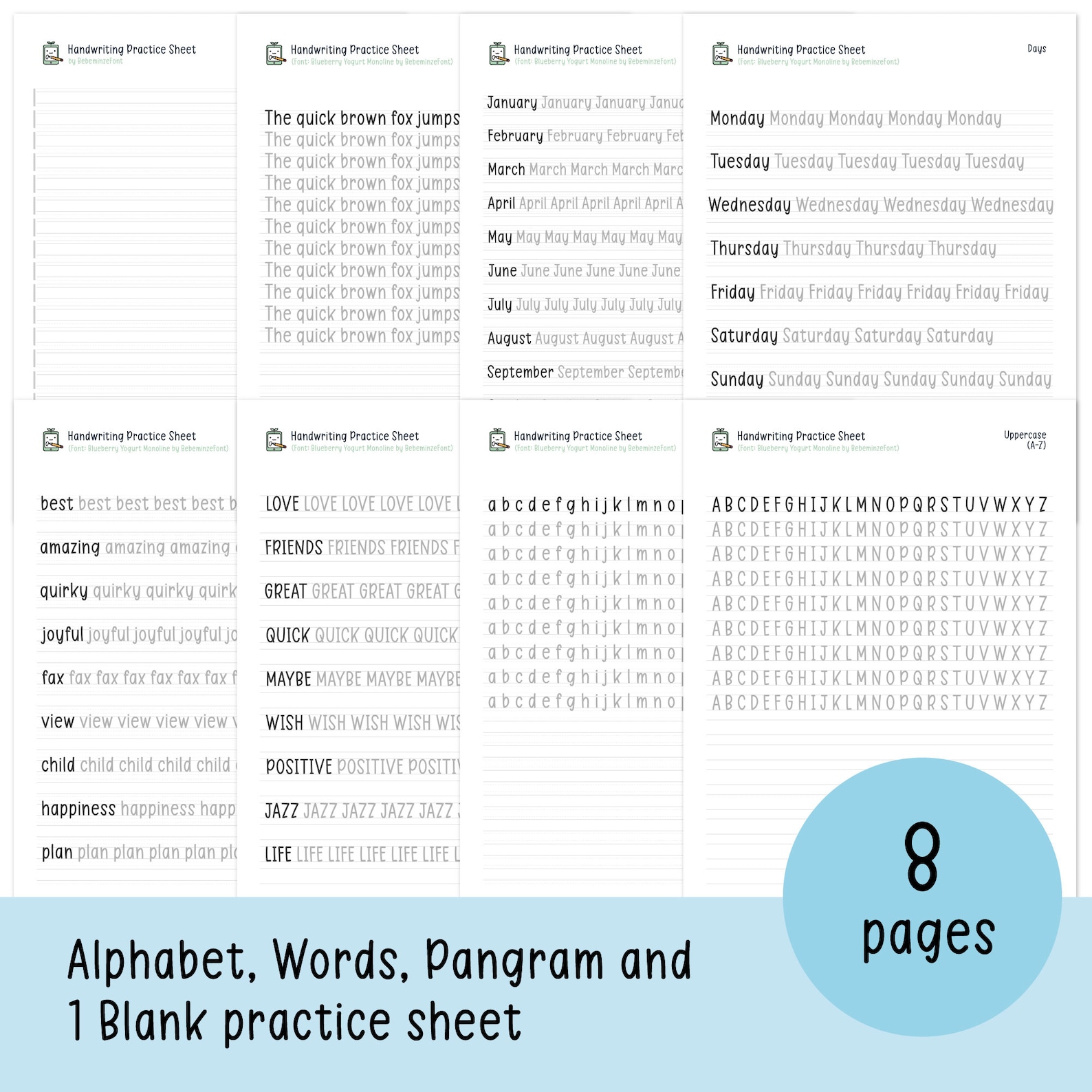 Tall Handwriting Practice Sheets, Printable Handwriting Worksheets ...