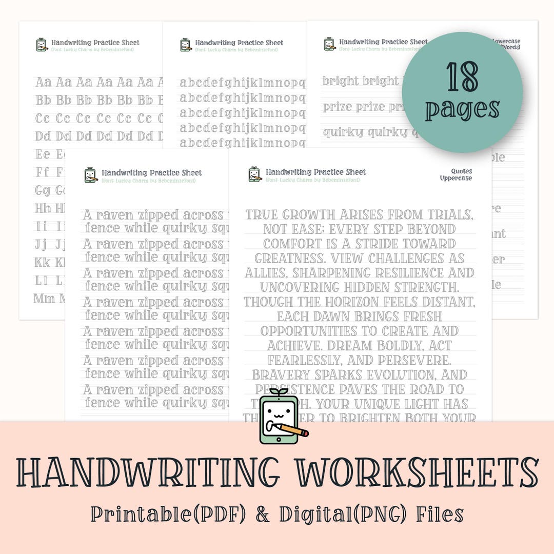 Handwriting Practice Printable Worksheets: Alphabet Letter Tracing ...